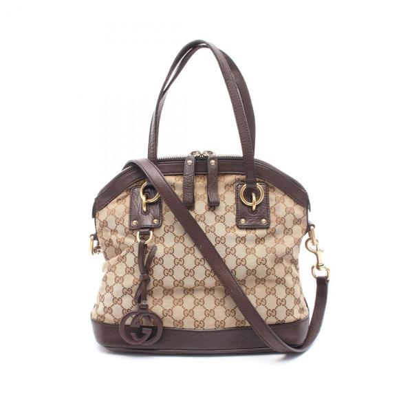 Gucci | Bags | Gucci Gg Canvas Interlocking G Handbag And Leather ...
